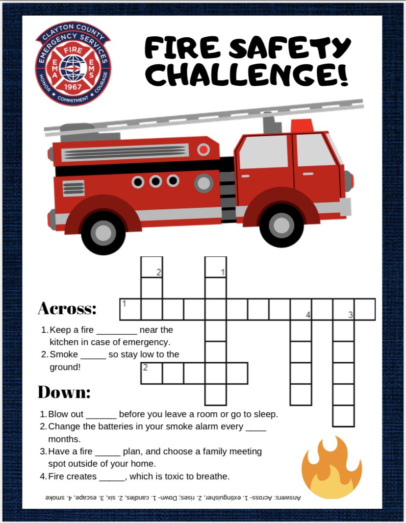 Fire Safety Crossword