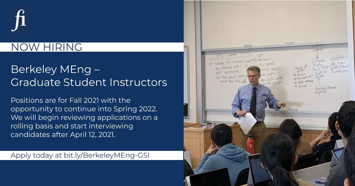 UC Berkeley MEng on Twitter: "NOW HIRING — the Berkeley MEng program is looking for graduate ...