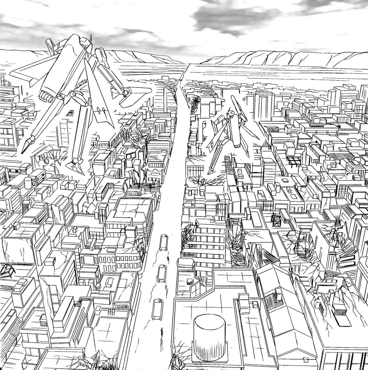 「もし次作を描くことがあるなら、舞台は宇宙区間か地平線しか見えない広漠たる大地にしよう(固い決意 」スタジオ 十三平米の漫画