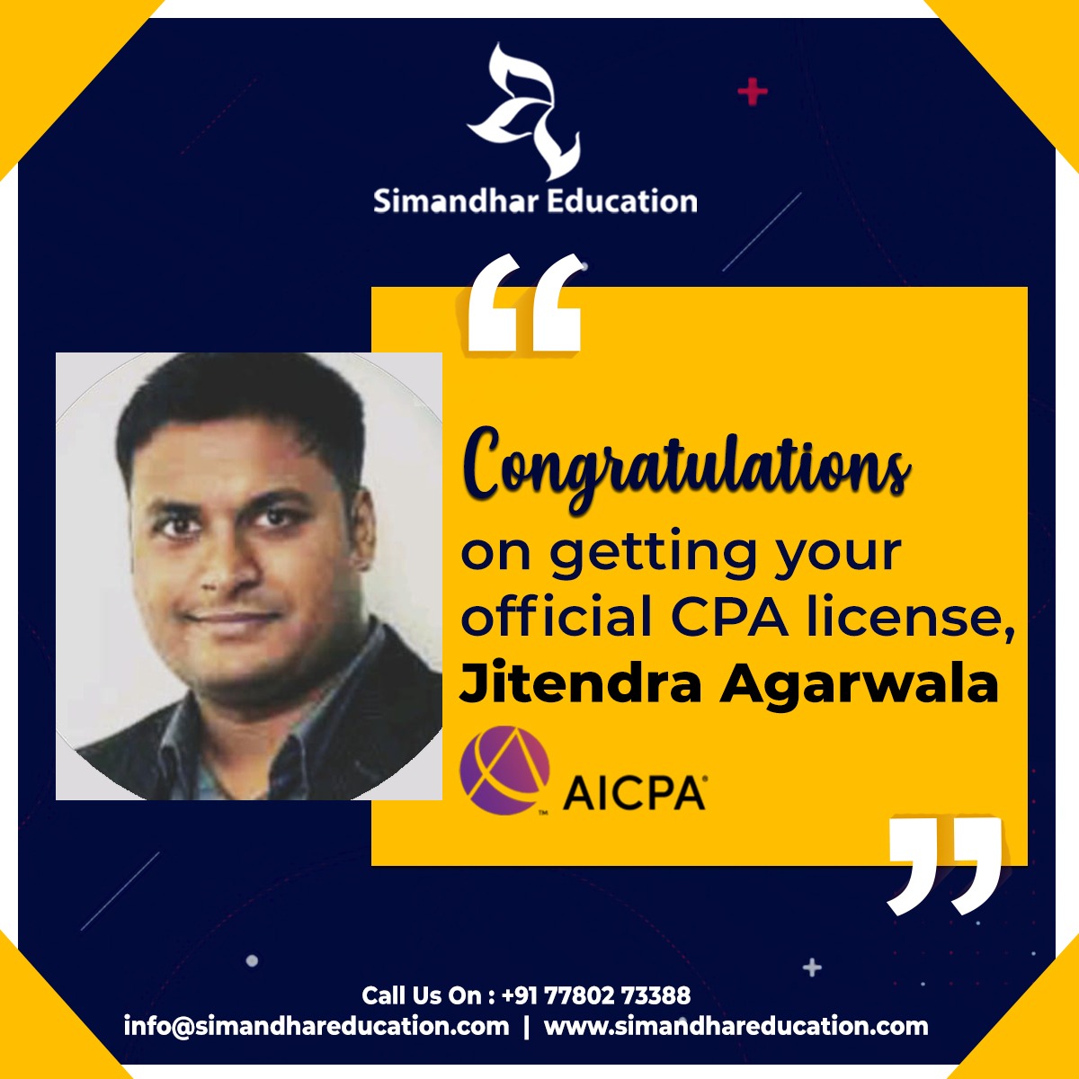 Simandhar Education CPA/ CMA USA Review on Twitter: "Congratulations on getting your official ...