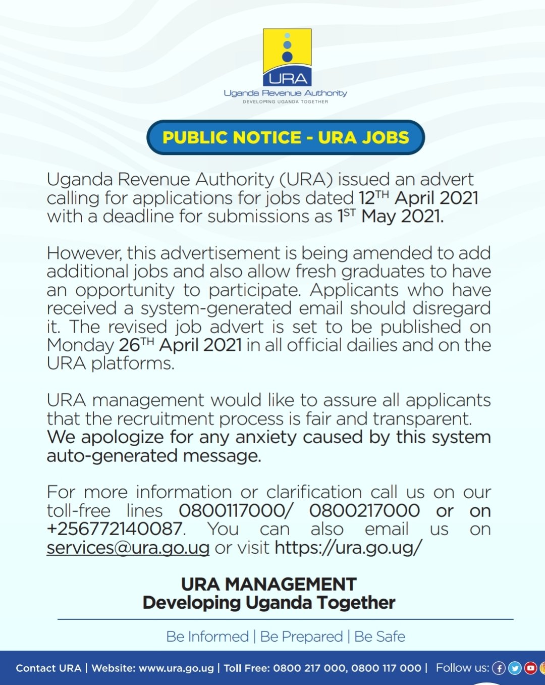Careers Ura Go Ug 2025 | Uganda Revenue Authority Careers – KSSBPM