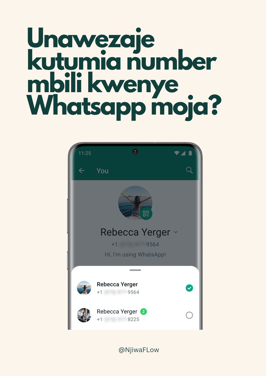 💨 Miezi iliyopita niliwapa taarifa kuwa kwa sasa Whatsapp wameruhusu kutumia account zaidi ya ...