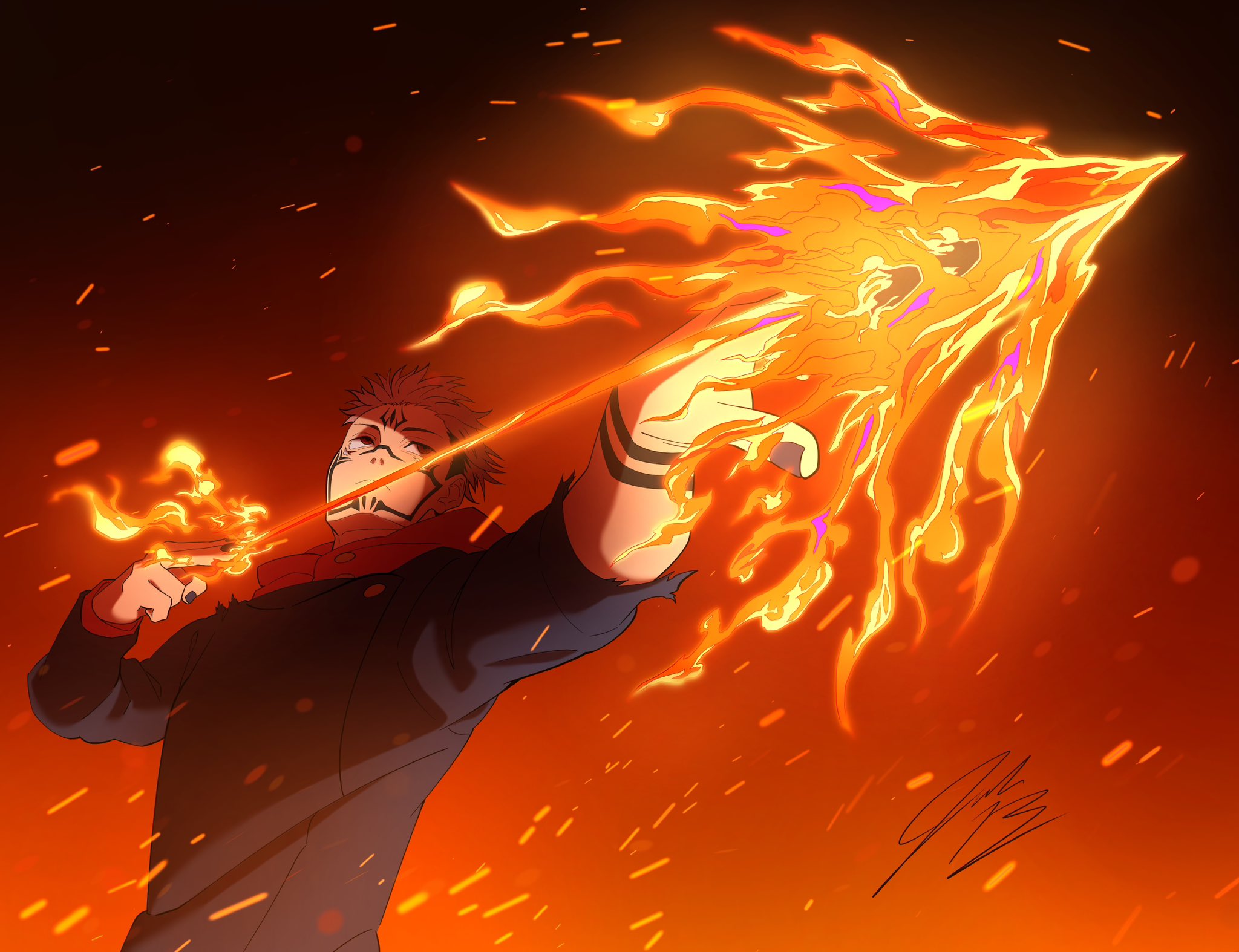 Sukuna's fire arrow #drawing #draw #art #anime #jujutsukaisen #jjk🦈 ...