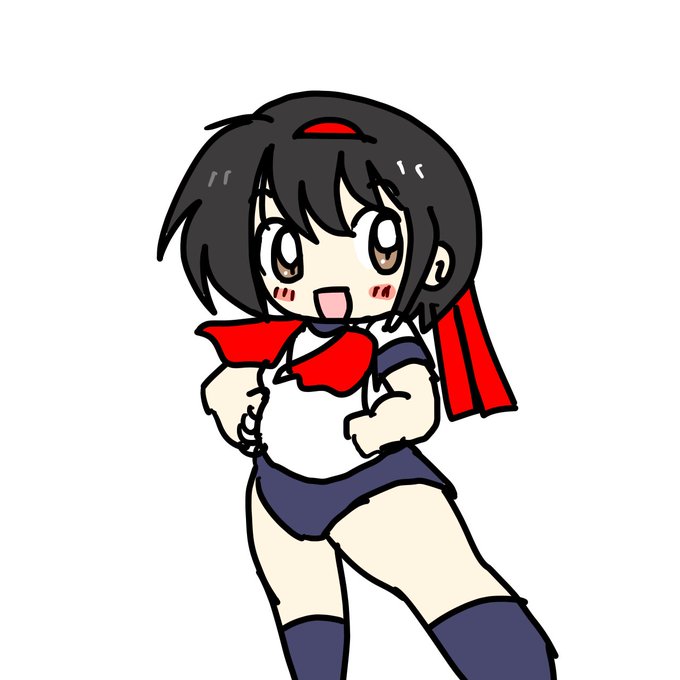 「black hair blue buruma」 illustration images(Latest)