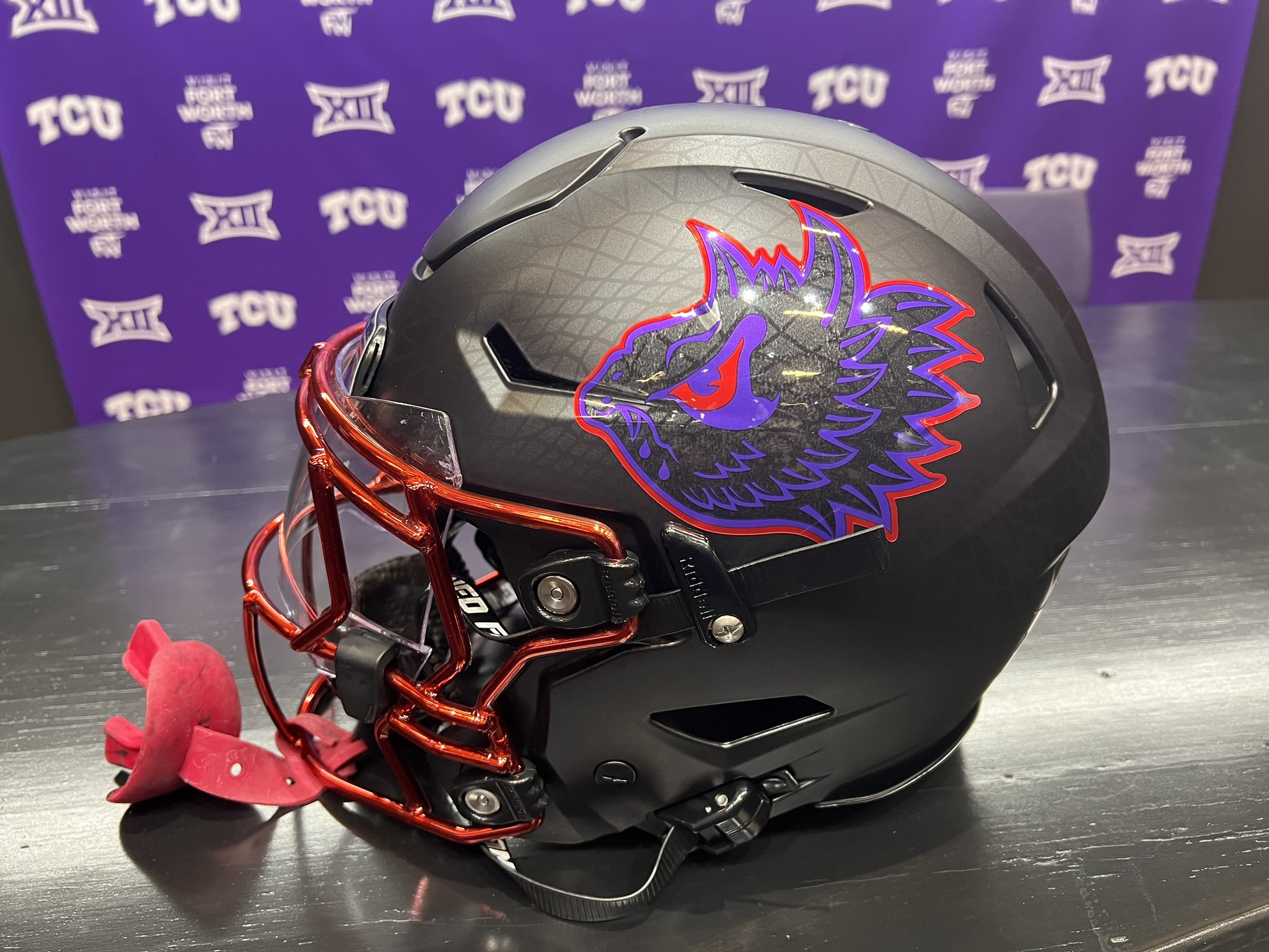 Tcu Mini Helmet Her Voice Bob Lilly Autographed TCU Horned Frogs