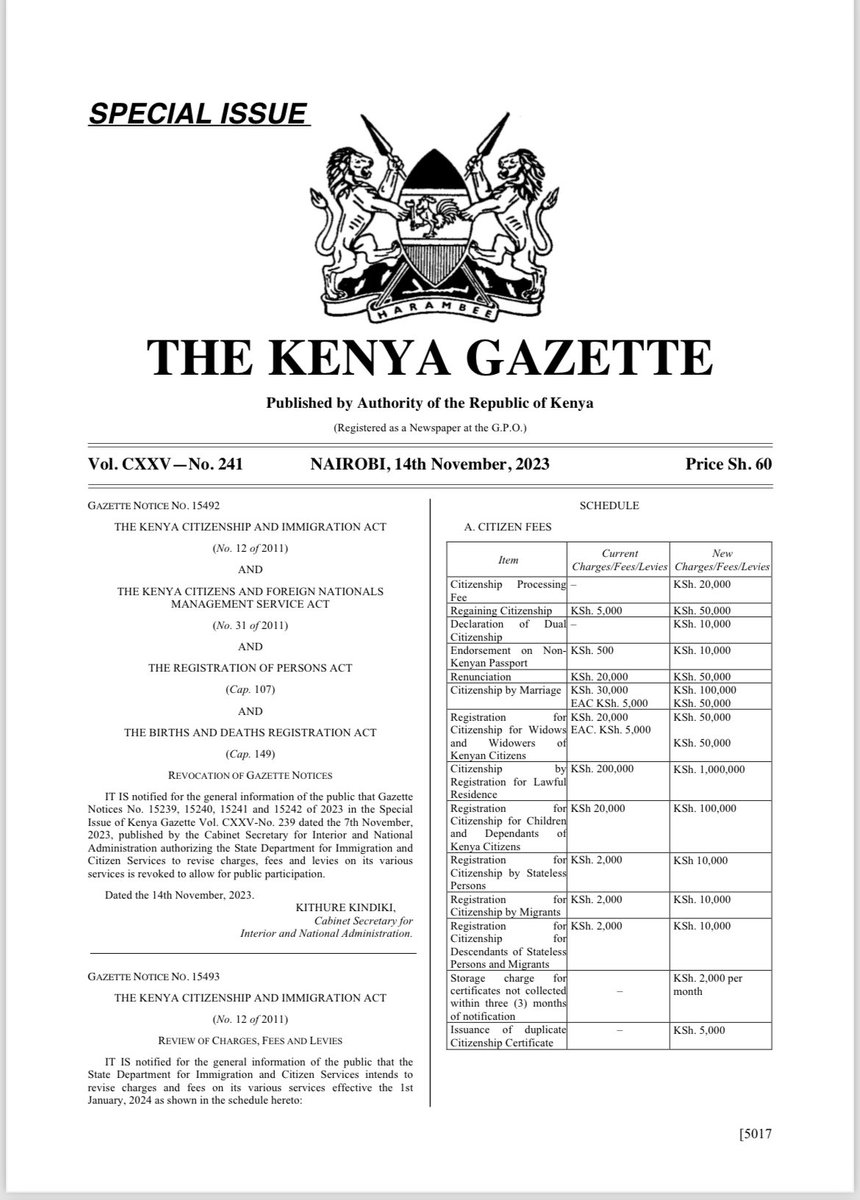 REPUBLIC OF KENYA MINISTRY OF THE INTERIOR AND NATIONAL ADMINISTRATION ...