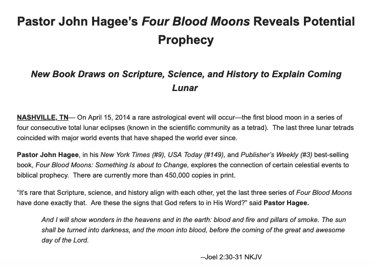 Four Moons John Hagee Prophecy
