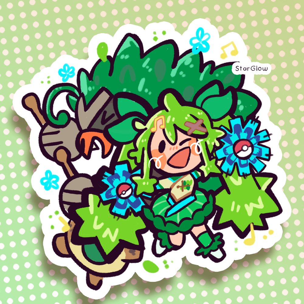 「Miku Grass-Type #vocaloid #pokemon #proj」|StarGlow🌻@ LAYTON IS BACK☕のイラスト