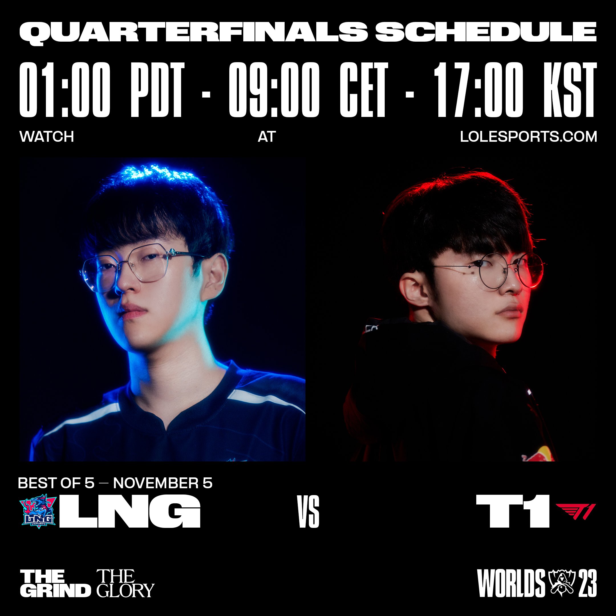 더쿠 - [롤드컵] T1 vs. LNG 매치업 포스터