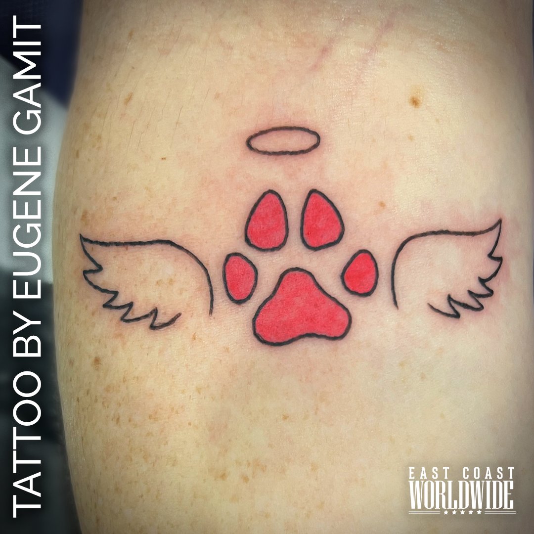 Paw Print Angel Tattoos