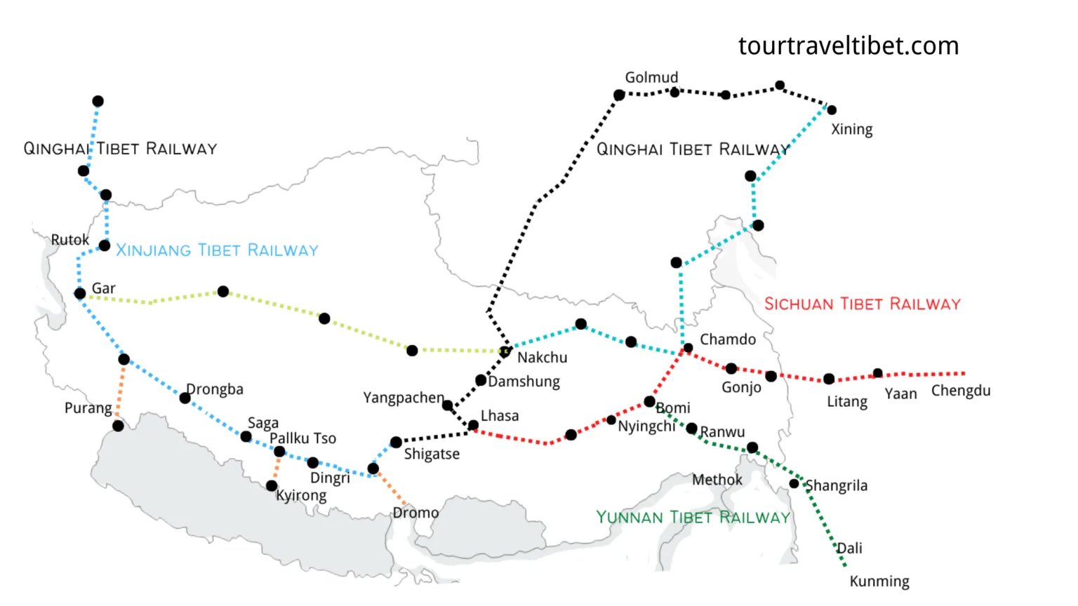 Qinghai Tibet Railway Map