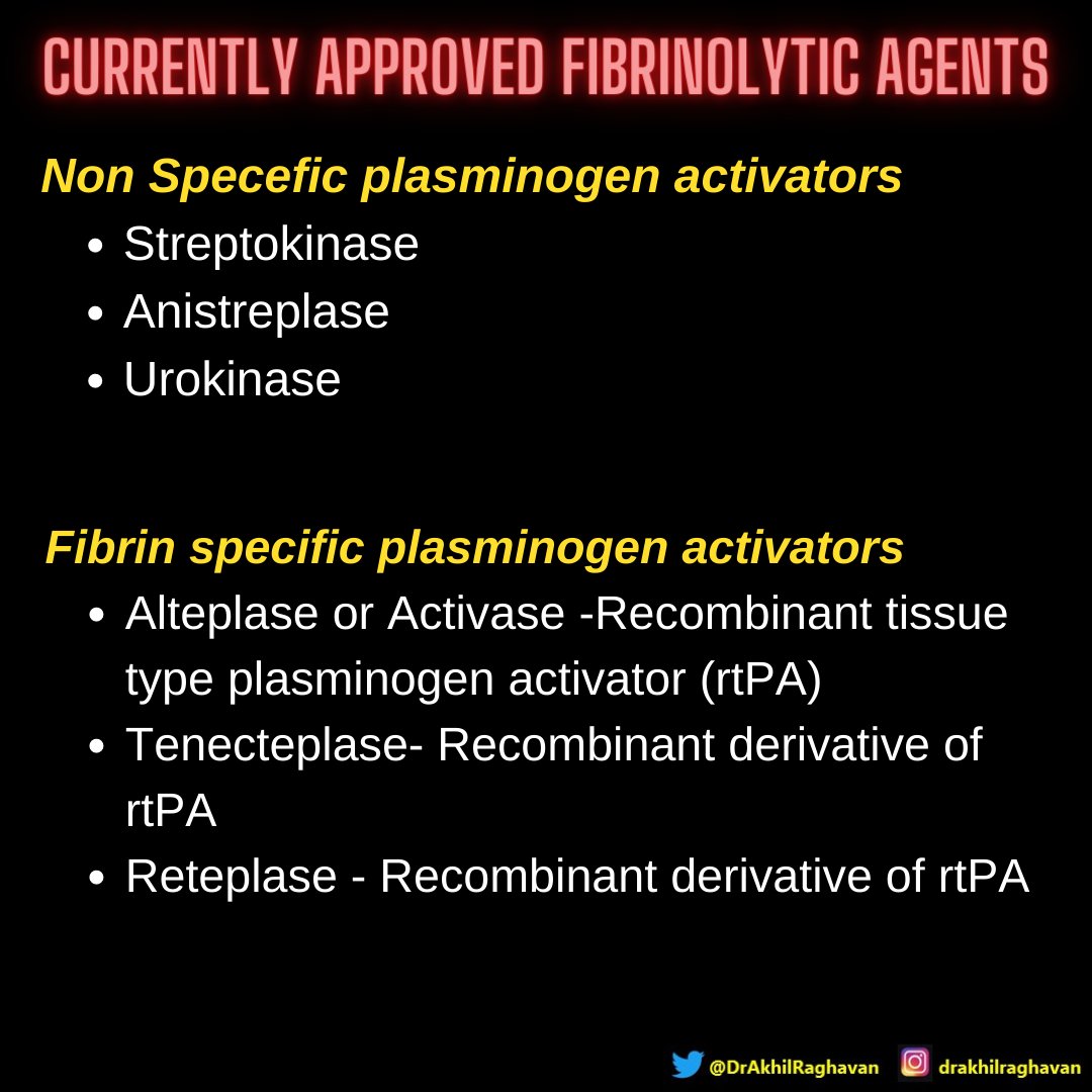 A🧵 on FIBRINOLYTICS First a fact check 👇 INTRAVENOUS THROMBOLYSIS can ...