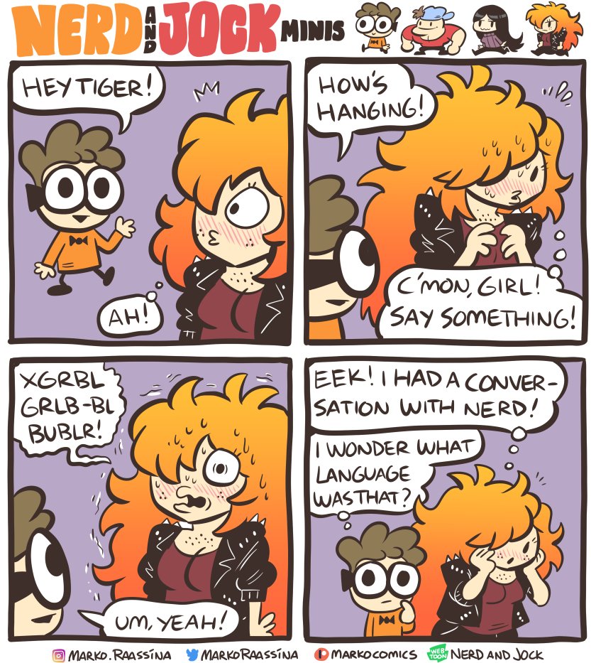 「Exactly year ago today, Tiger was introduced.」Marko (Nerd and Jock ...