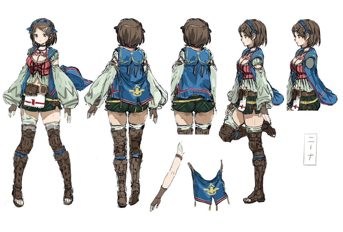 「SO6用に描いたニーナ多面図」|あきまんPLAMAX「GODZ ORDER」神翼騎士団のイラスト