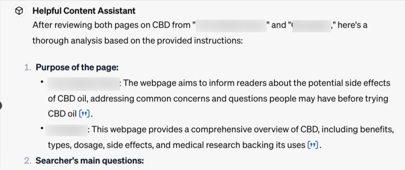 OK last one for the day. I'm working on a GPT that will assess content ...