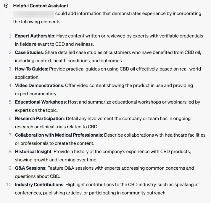 OK last one for the day. I'm working on a GPT that will assess content ...