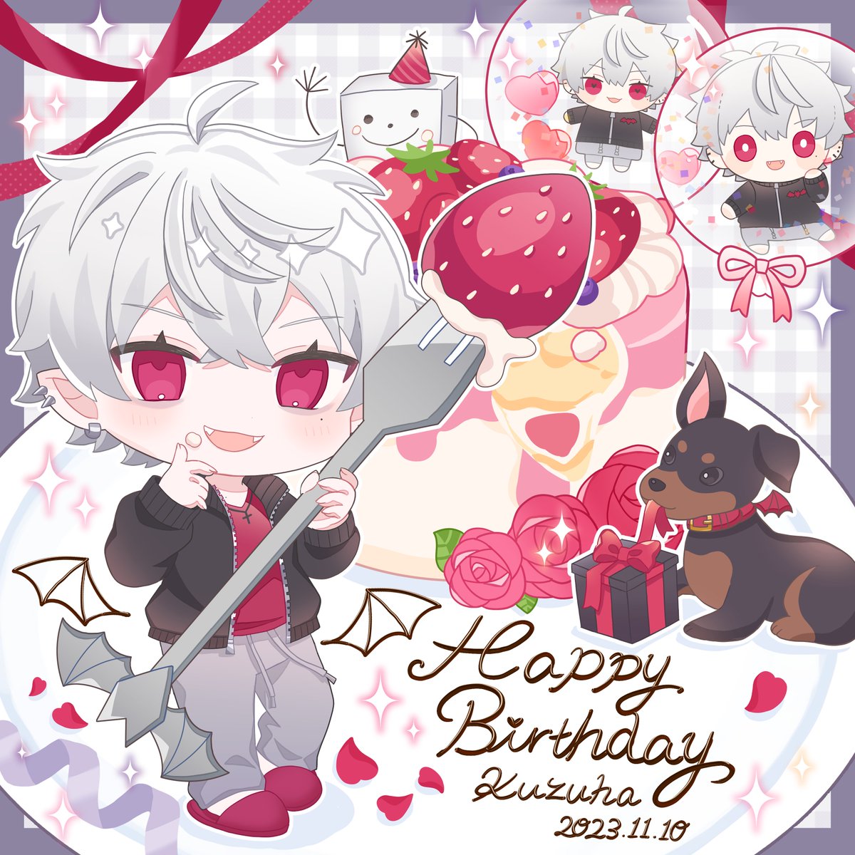 「🖤 HappyBirthday 🖤 #葛葉誕生祭2023 #KuzuArt 」やなぎ🐟の漫画