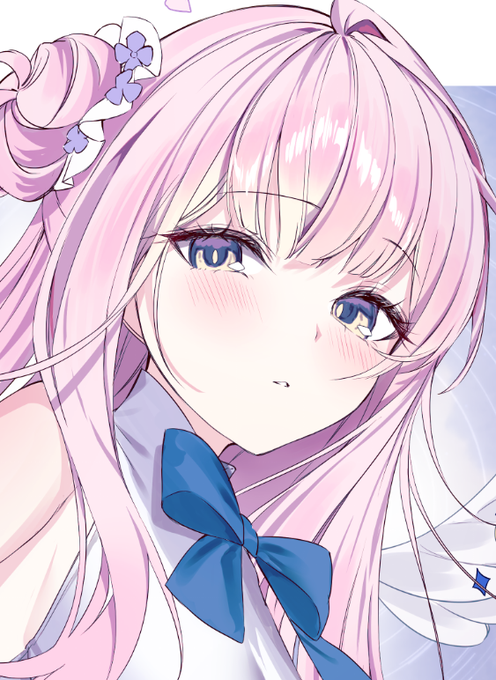 「mika (blue archive) blue bow」Fan Art(Latest)｜2pages