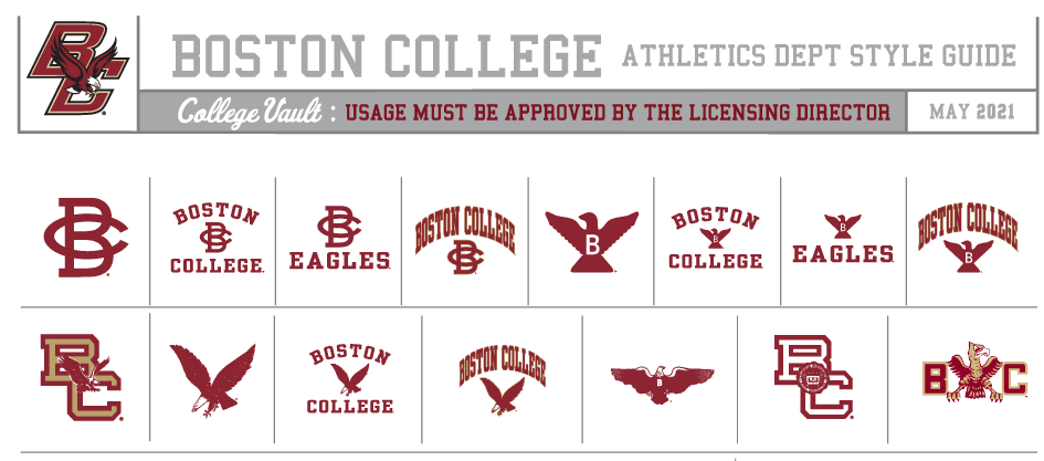 Old Boston College Logo Boston College Eagles NCAA Fan Apparel