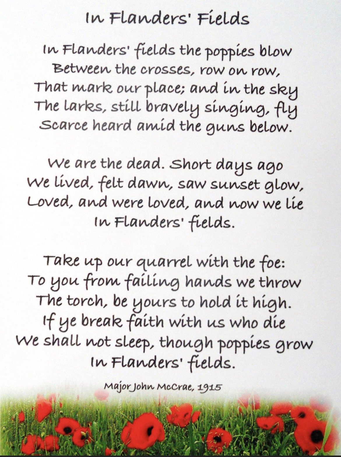 Flanders Field Poem Lyrics The Poppy: A Symbol Of Remembrance: Arizona