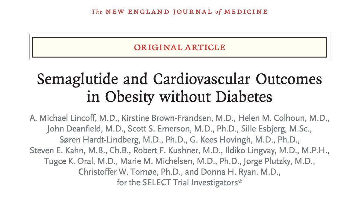 SELECT trial was published today in NEJM. Below, I summarize the trial ...
