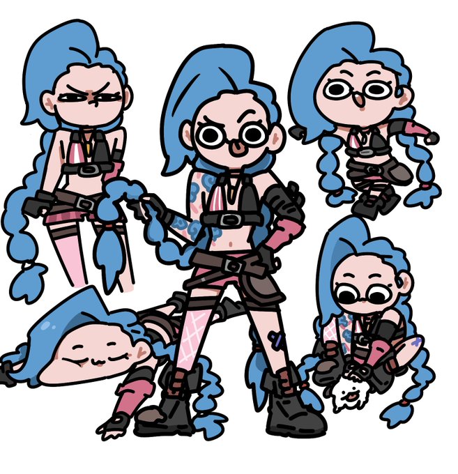 「jinx (league of legends) blue hair」Fan Art(Popular)