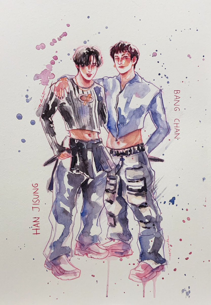 「the crop top gang #HAN #BANGCHAN #stra」|nad 🍧💗 | semi iaのイラスト