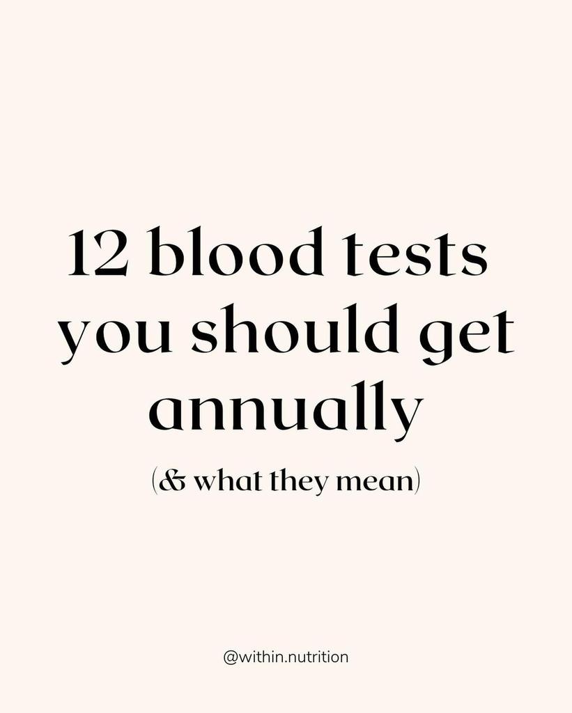12 blood tests you should get annually (All Men and Women do this) 👇💯 ...