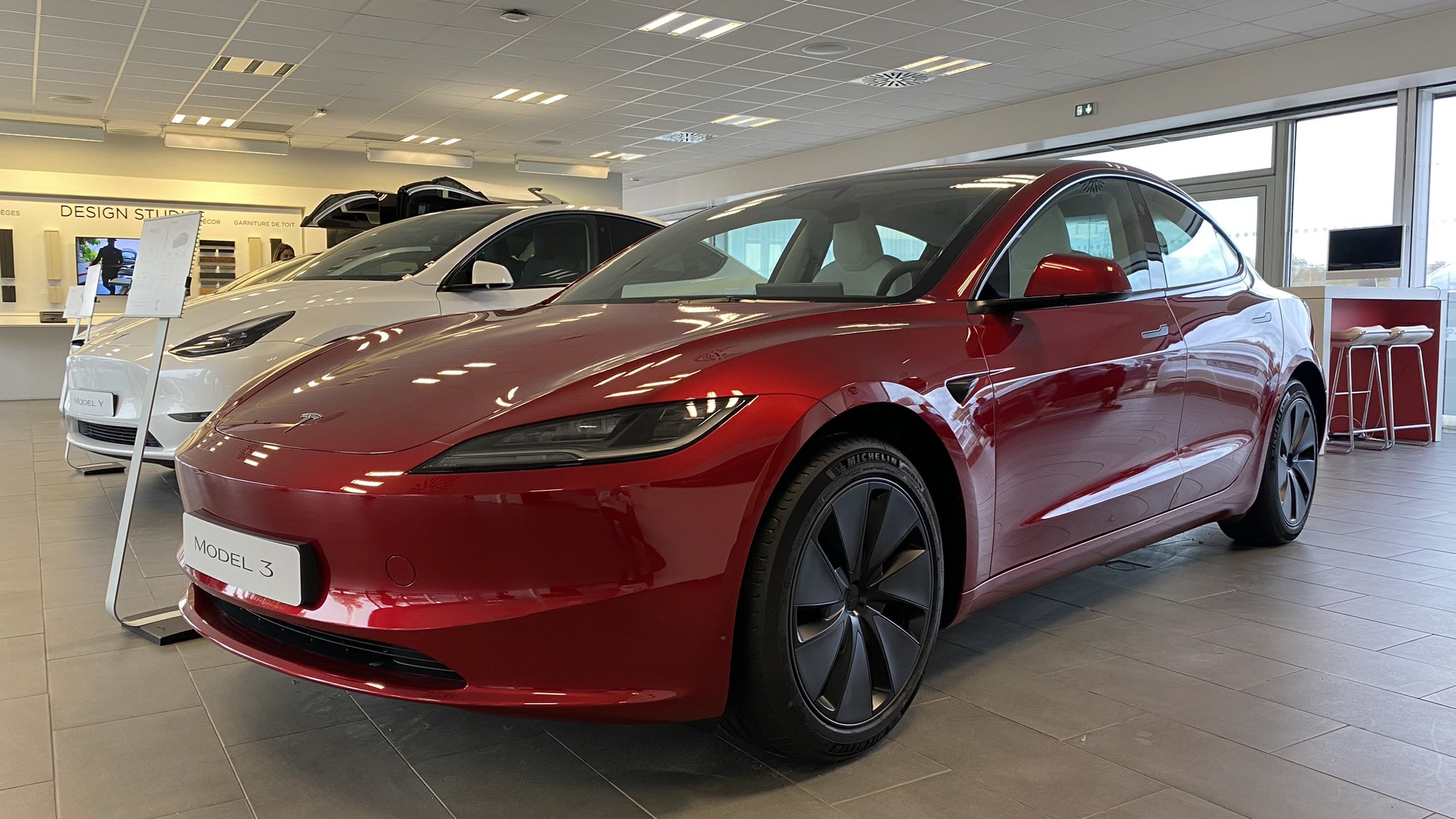 TeslaStars on X Model 3 Highland in Ultra Red with Black White Interior my combo of choice https t 0VyArCxIOu X