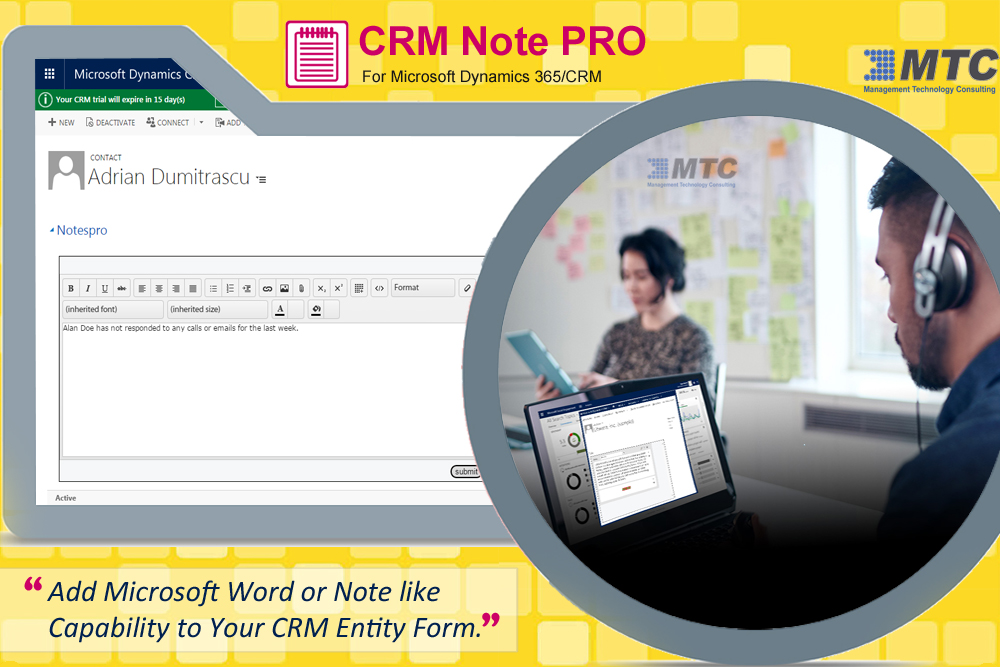 MTCCRM on Twitter: "CRM Note Pro – Add Microsoft Word or Note-like capability to any CRM entity ...