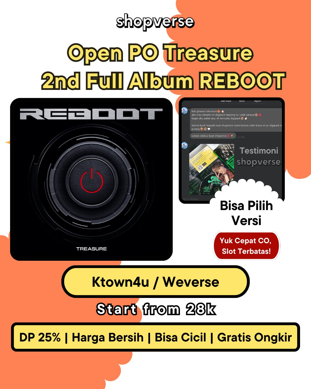 ShopVerse on Twitter: "[Open PO / WTS INA🇲🇨] Treasure 2nd Full Album REBOOT BISA PILIH VERSI ...