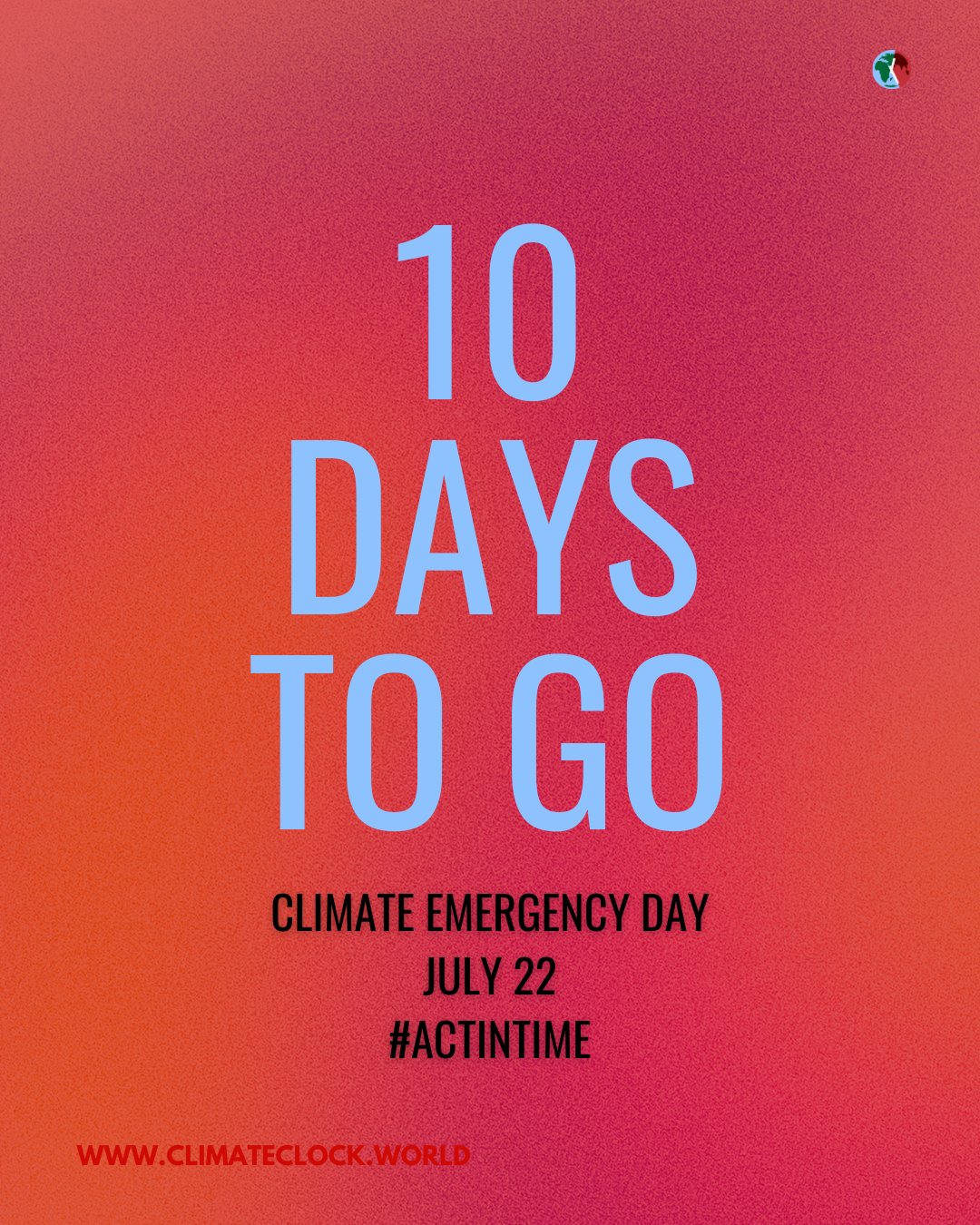 CLIMATE CLOCK on Twitter: "Just 10 days to go until #ClimateEmergencyDay, when the #ClimateClock ...