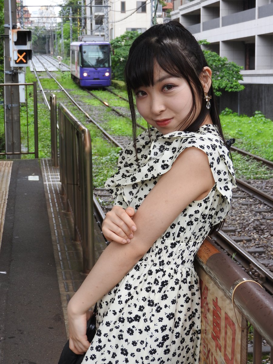 M.T on Twitter: "Risky Melody ギタリスト Asumiさま，7/3チッタ成功，来年2月のメジャーデビューに向け出発進行（「鉄道とわたし」撮影会，早稲田駅編8：路面 ...