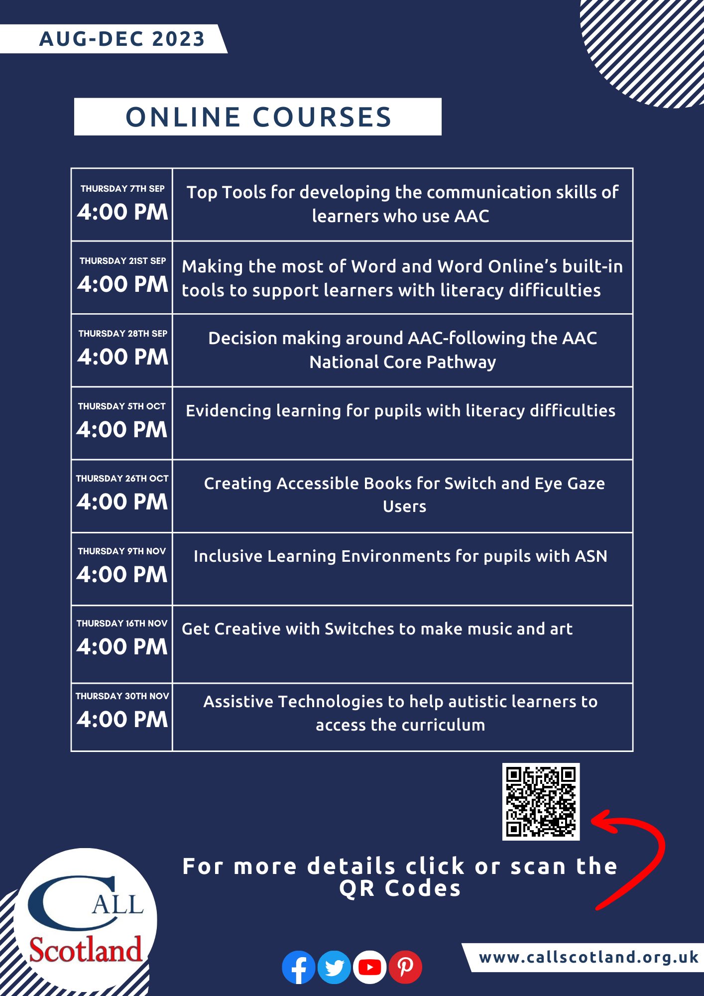 CALL Scotland on Twitter: "Check our our new Aug - Dec 2023 online course schedule! Lots of ...