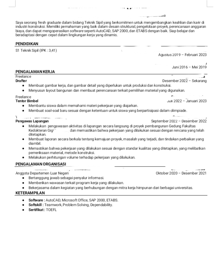 ‼️ KIRIM MENFESS BACA DULU DI LIKES ‼️ on Twitter: "Work! Guys ada yg berkenan untuk review CV ...