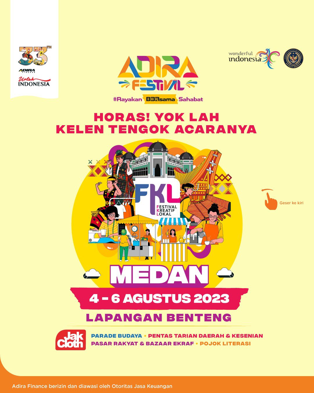 Adira Finance on Twitter: "Horas Medan! Di Acara Adira Festival 2023 akan ada Festival Kreatif ...
