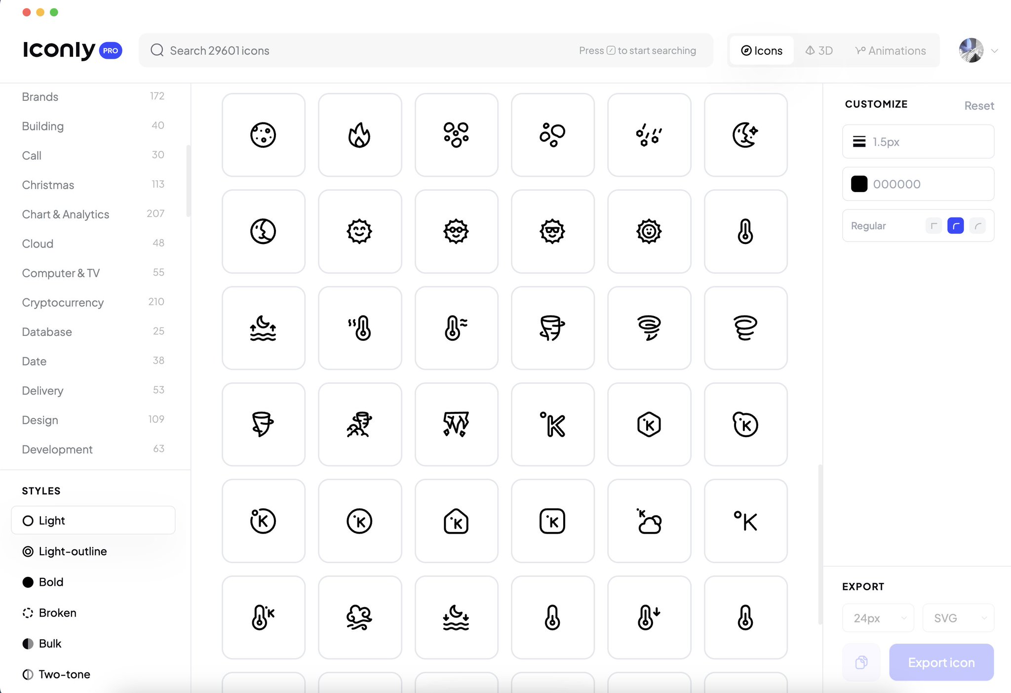 Afshin T2Y on Twitter: "I really love this category of weather icons in the Iconly Pro app. I ...