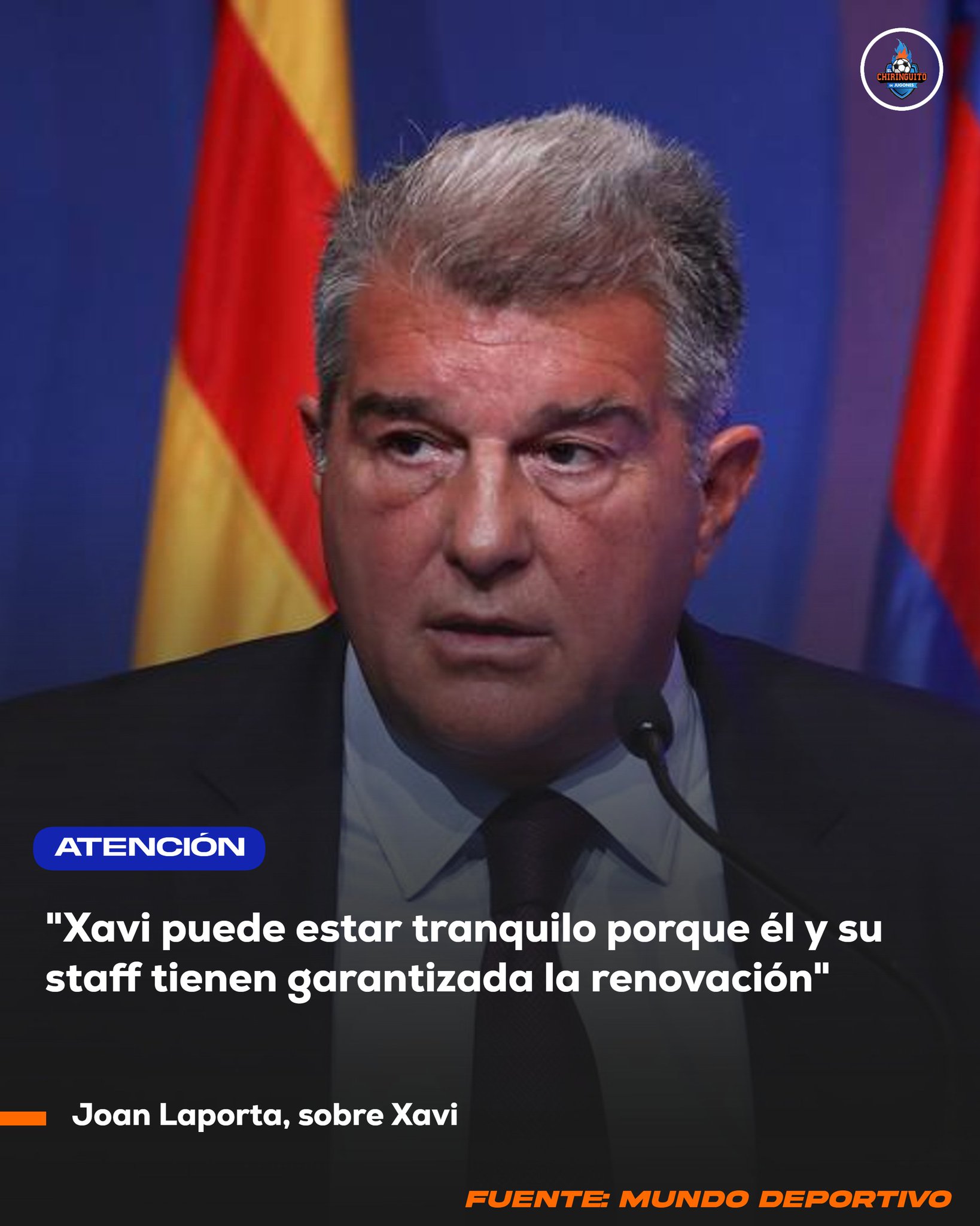 El Chiringuito TV on Twitter: "‼️ Laporta, muy contundente sobre el futuro de Xavi en el ...