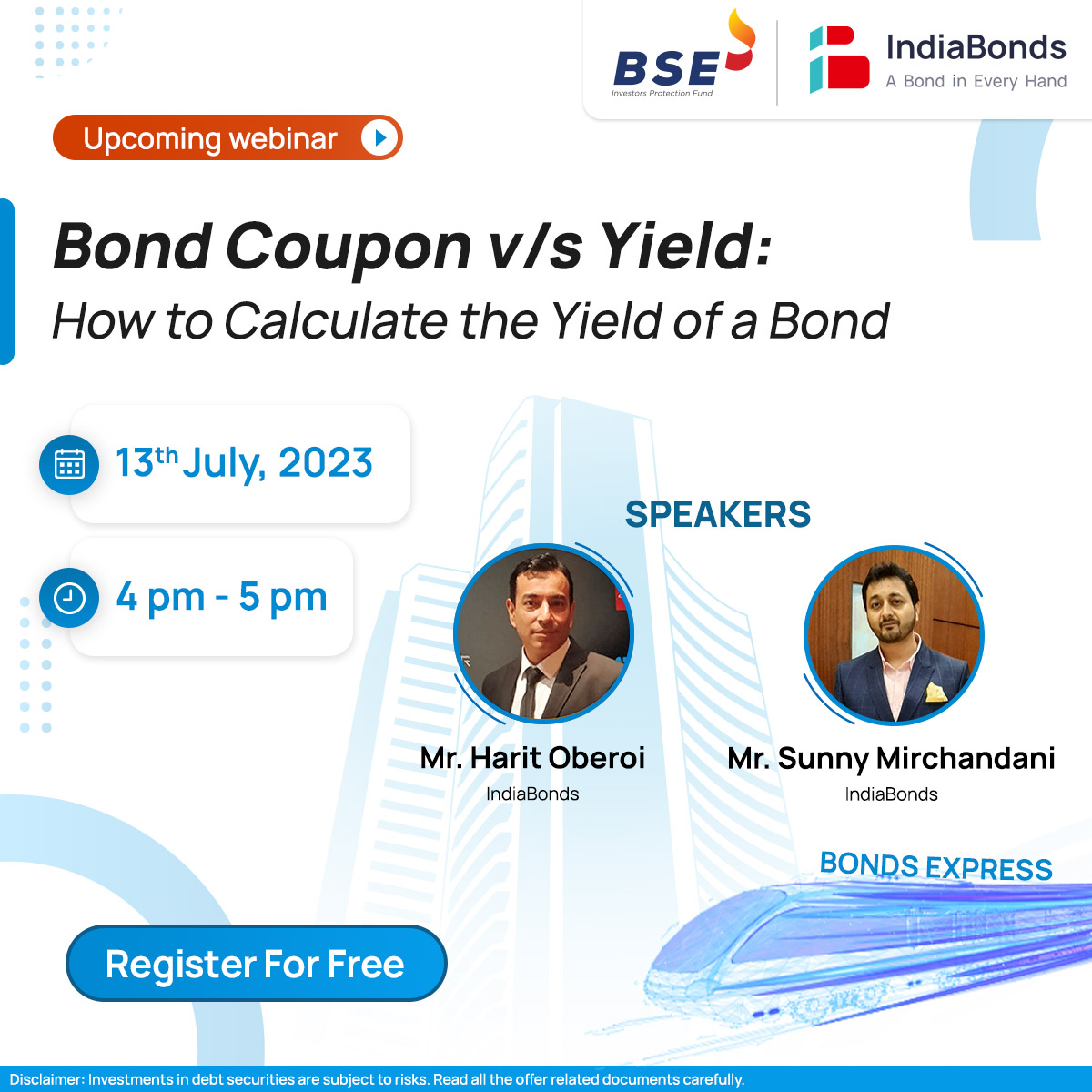 BSE India on Twitter: "Join us in association with IndiaBonds for an informative webinar on Bond ...