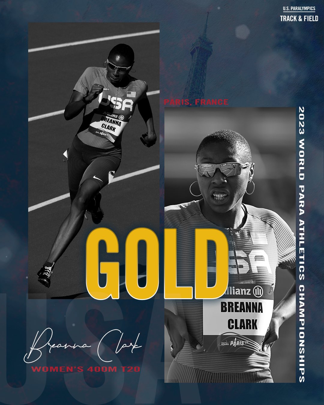 U.S. Paralympics Track & Field on Twitter: "GOLD MEDAL. WORLD RECORD. BREANNA CLARK. 🥇 The ...