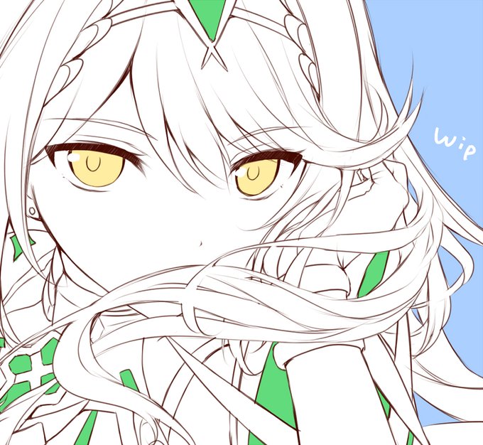 「mythra (xenoblade) simple background」Fan Art(Popular)｜2pages