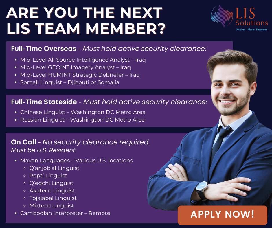 LIS Solutions Jobs, Careers Profile - ClearanceJobs