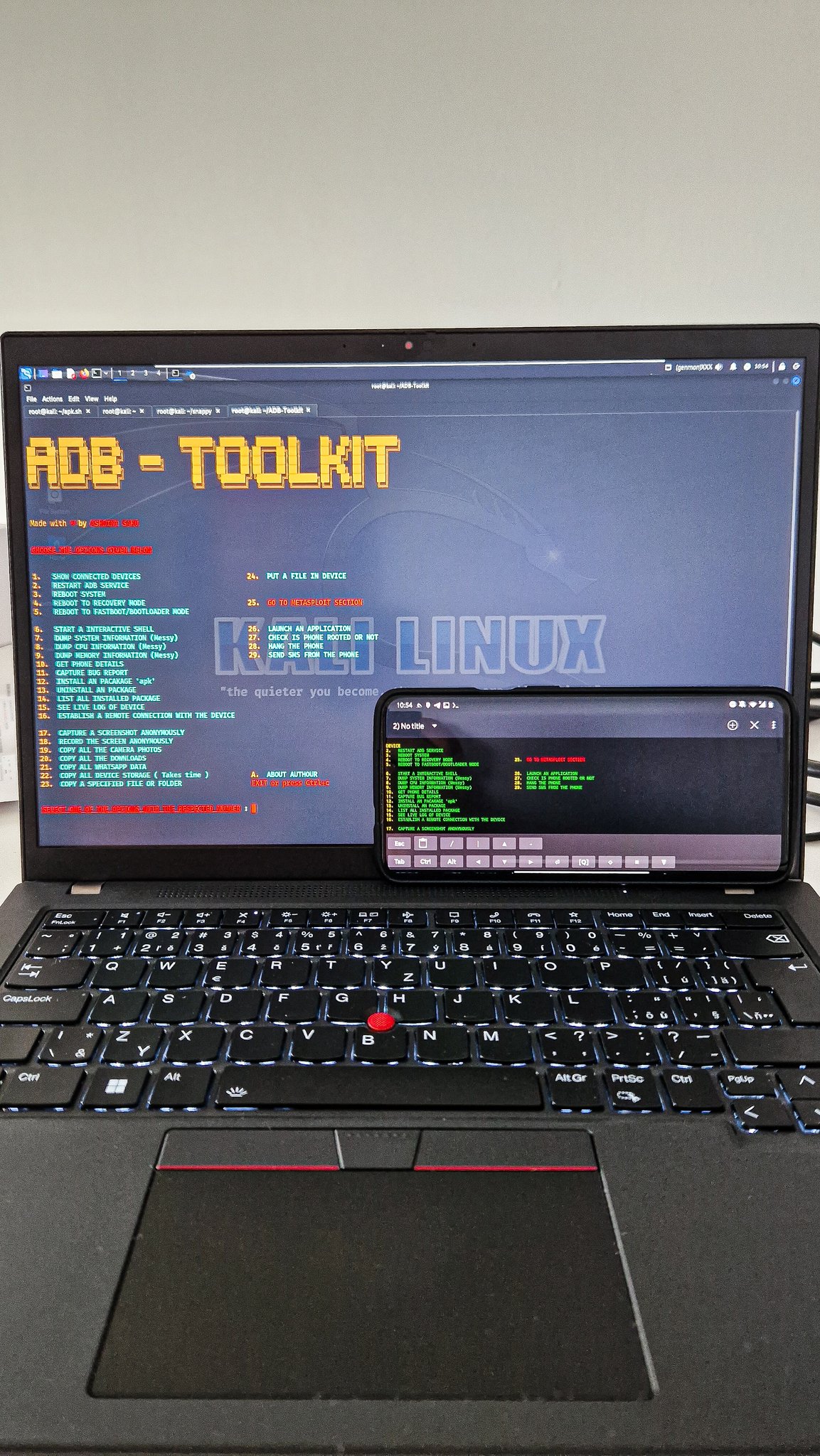 Mobile Hacker On Twitter Adb Toolkit V23 Adb Toolkit Is A Bash Script With 28 Options And A