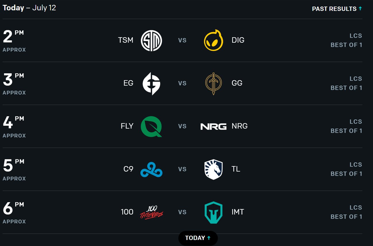 Barento on Twitter: "LCS Schedule has been flexed, which means some match-ups have changed ...