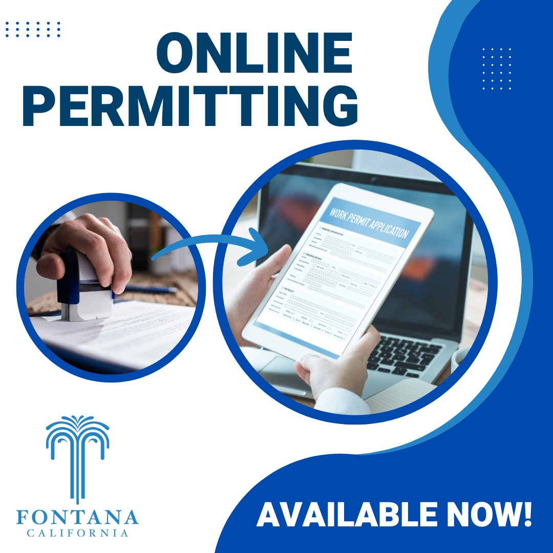 City of Fontana on Twitter: "Online permitting is now available for business and residents ...