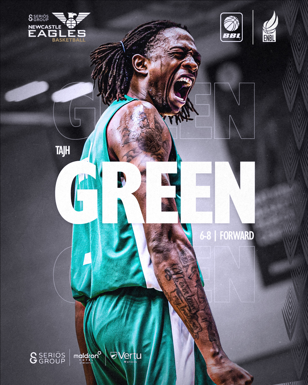 Newcastle Eagles on Twitter: "𝗚𝗥𝗘𝗘𝗡 𝗜𝗦 𝗚𝗢! 🟢 ️ Former @McrGiants forward Tajh Green becomes our ...