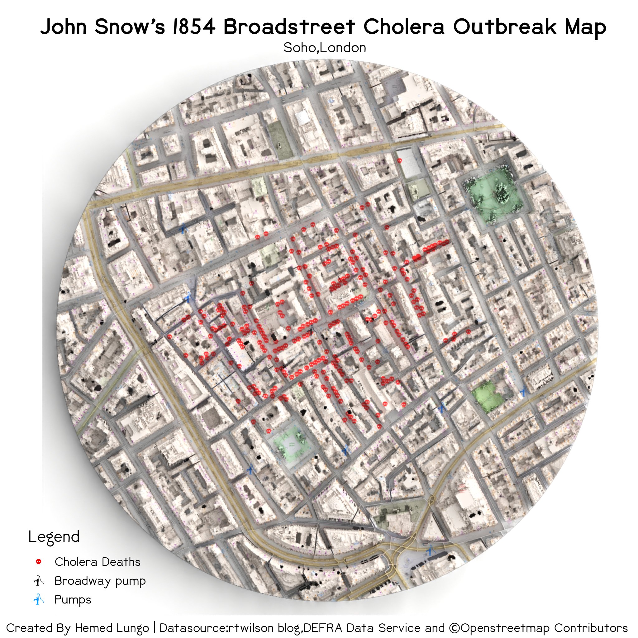 Hemed on Twitter: "My Version 3 Of A Map🗺️ of 1854 Cholera Outbreak in ...
