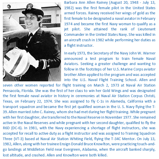 Ron Eisele on Twitter: "Killed in a flying accident on 13 July 1982, Barbara Ann Allen Rainey ...