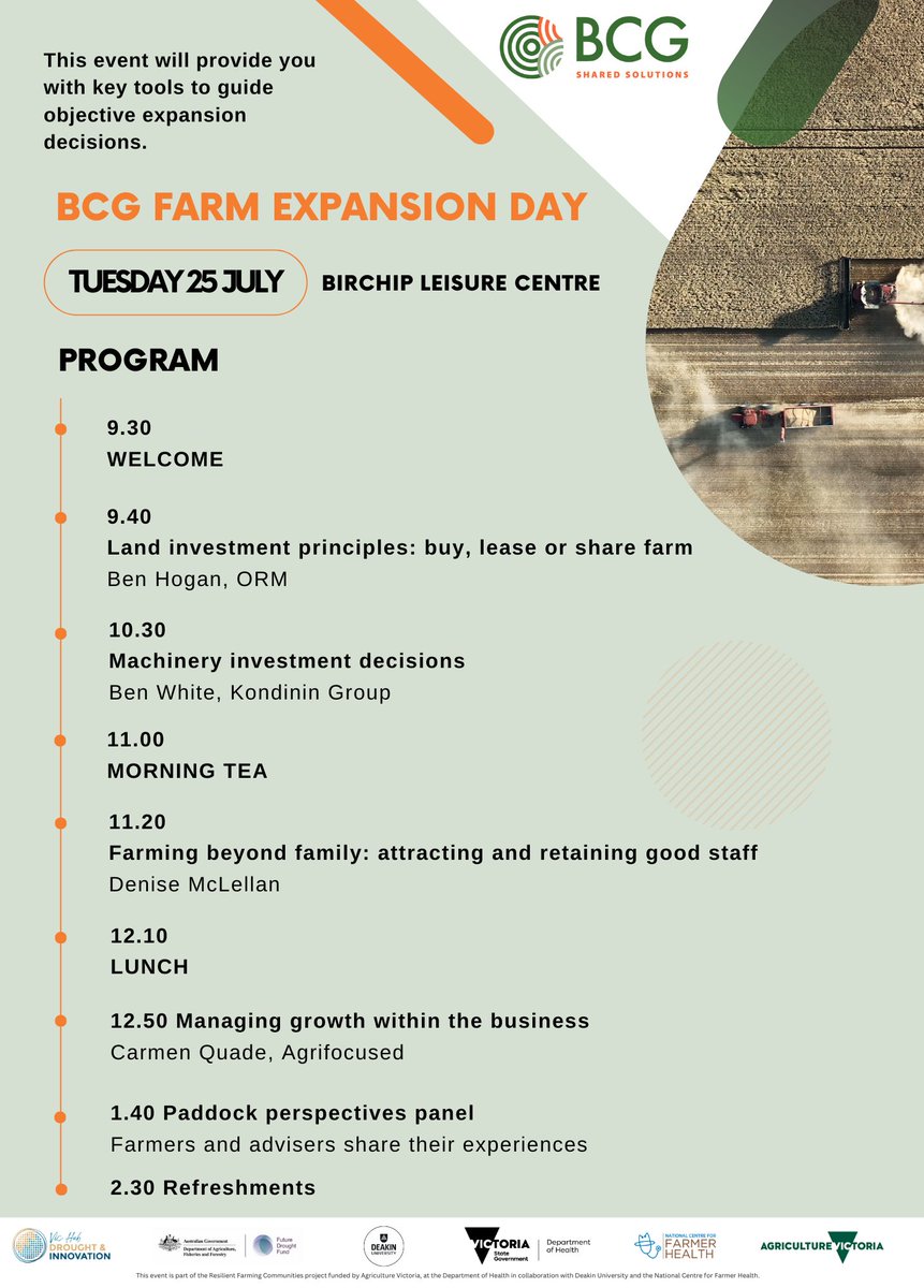 Birchip Cropping Group (BCG) on Twitter: "Less than two weeks to go until BCG's Farm Expansion ...