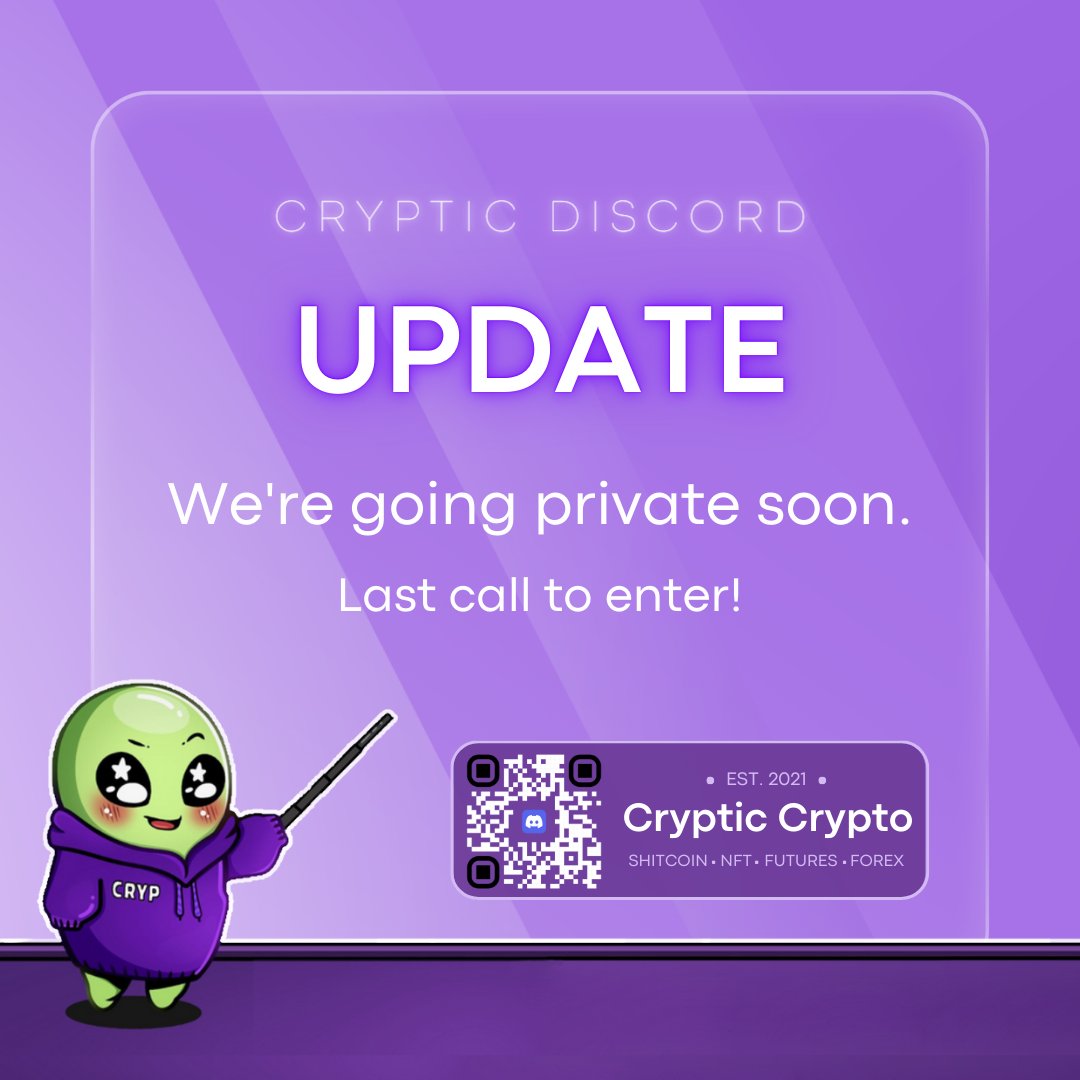 Cryptic Crypto on Twitter: "Cryptic Discord will be going private soon!⌛️ Here’s your last ...